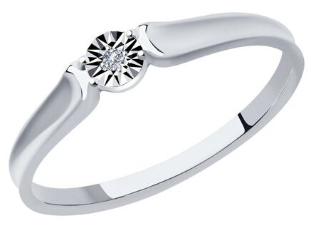 Кольцо, белое золото, 585 проба, бриллиант