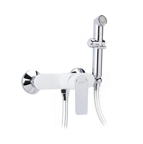 G2048-8 Гигиенический душ со смесителем, белый /хром