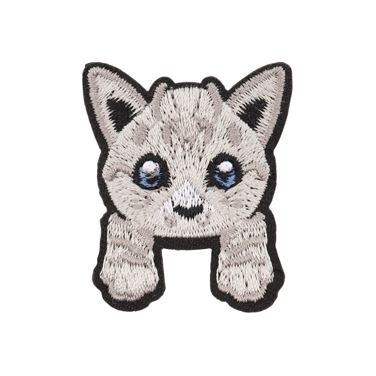 Термоаппликация на одежду Арт Узор 'Котенок с лапками', 7291876, 4*3,3 см, серый, 10 шт