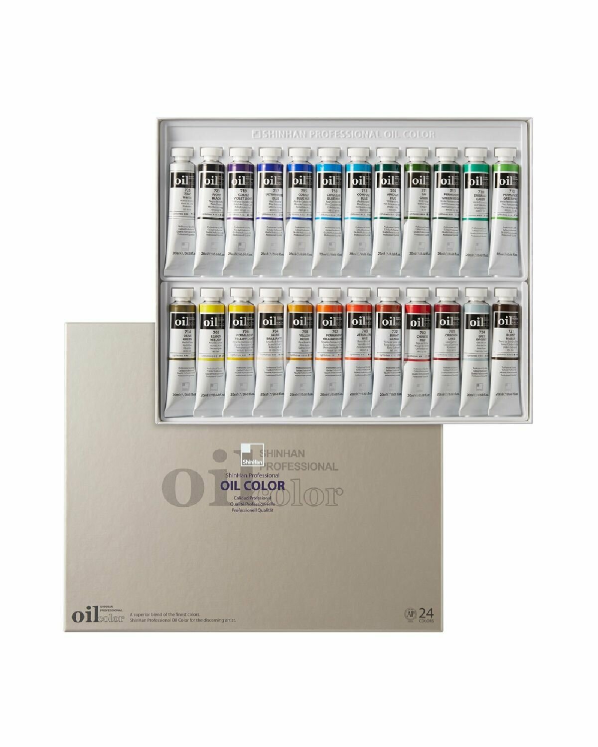 Набор масляных красок ShinHan Art Professional 24 цвета в тубах по 20мл, в картонной упаковке
