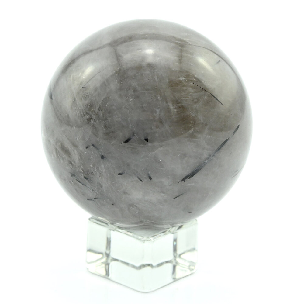 Шар из раухтопаза (дымчатого кварца) с турмалином, диаметр 60мм, 310г. .