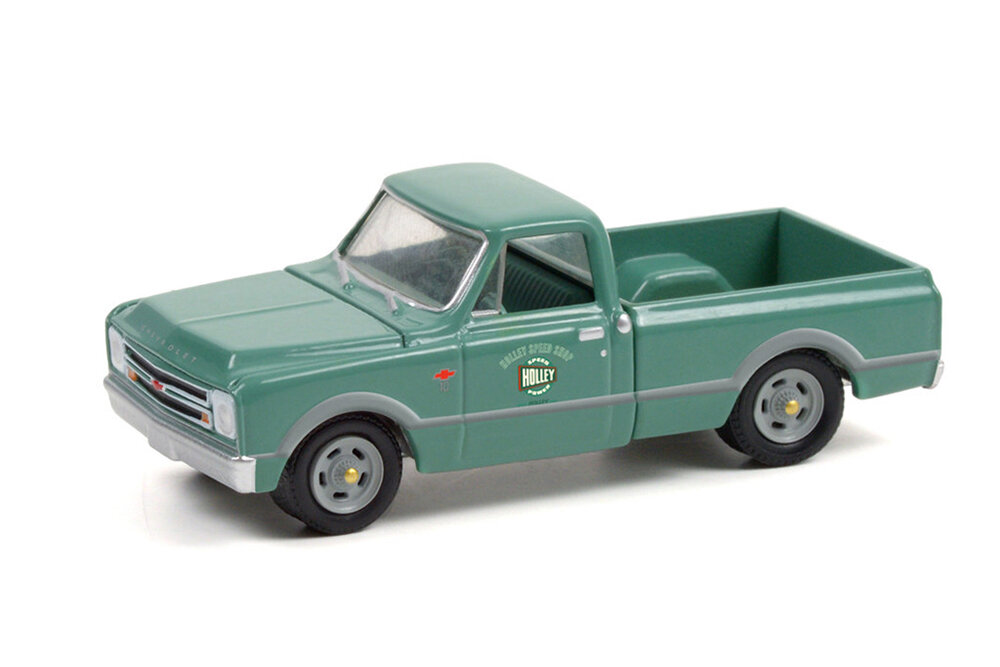 Модель коллекционная GREENLIGHT Chevrolet C-10 short bed пикап holley speed shop 1967 (длина модели 6-10 см)