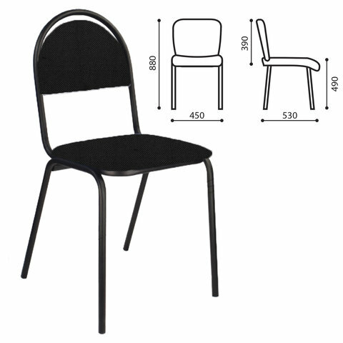 Стул офисный NO NAME РС00М, черный каркас, ткань черная