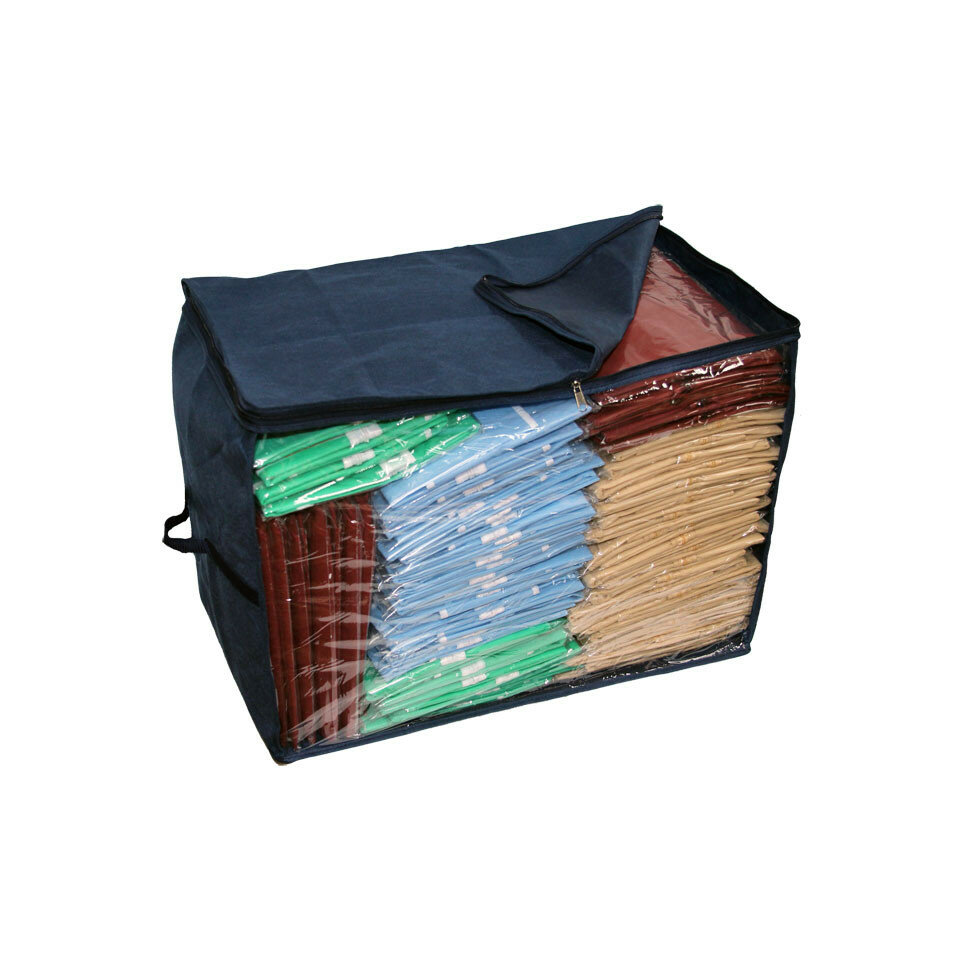 Чехол-ящик для хранения вещей 60х45х35 см. с окошком, ручками и молнией Магия Гуталина. (Бежевый)