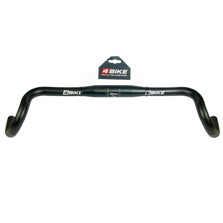 Руль "4BIKE" алюминиевый для гревел-байка DR-AL-311BT, W:440*25°, D:31.8, индивидуальная упаковка, чёрный