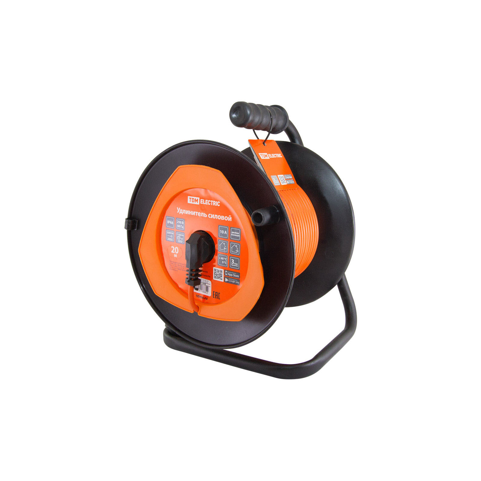Удлинитель силовой УКз10-001 (штепс. гнездо/20м ПВС 3х0,75), TDM SQ1301-0408 (1 шт.)