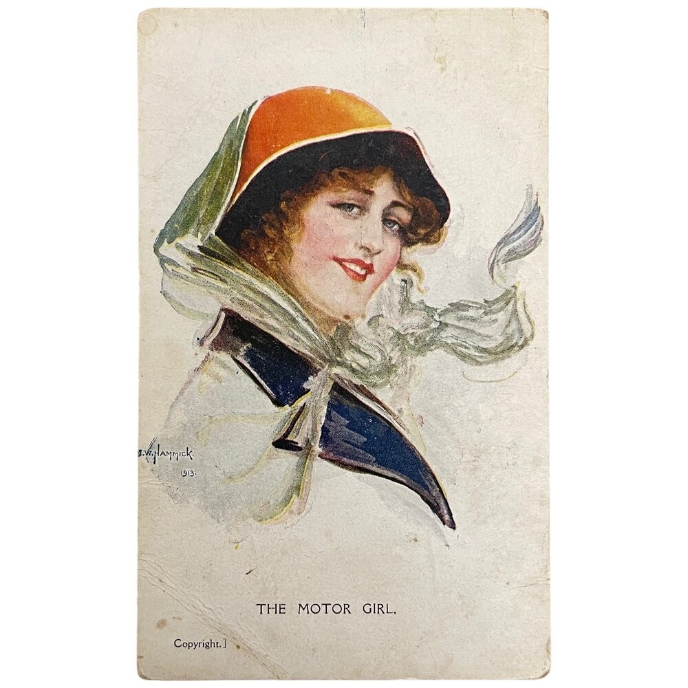 Почтовая открытка "Дж. В. Хэммик. Машинистка" 1900-1926 гг. Англия