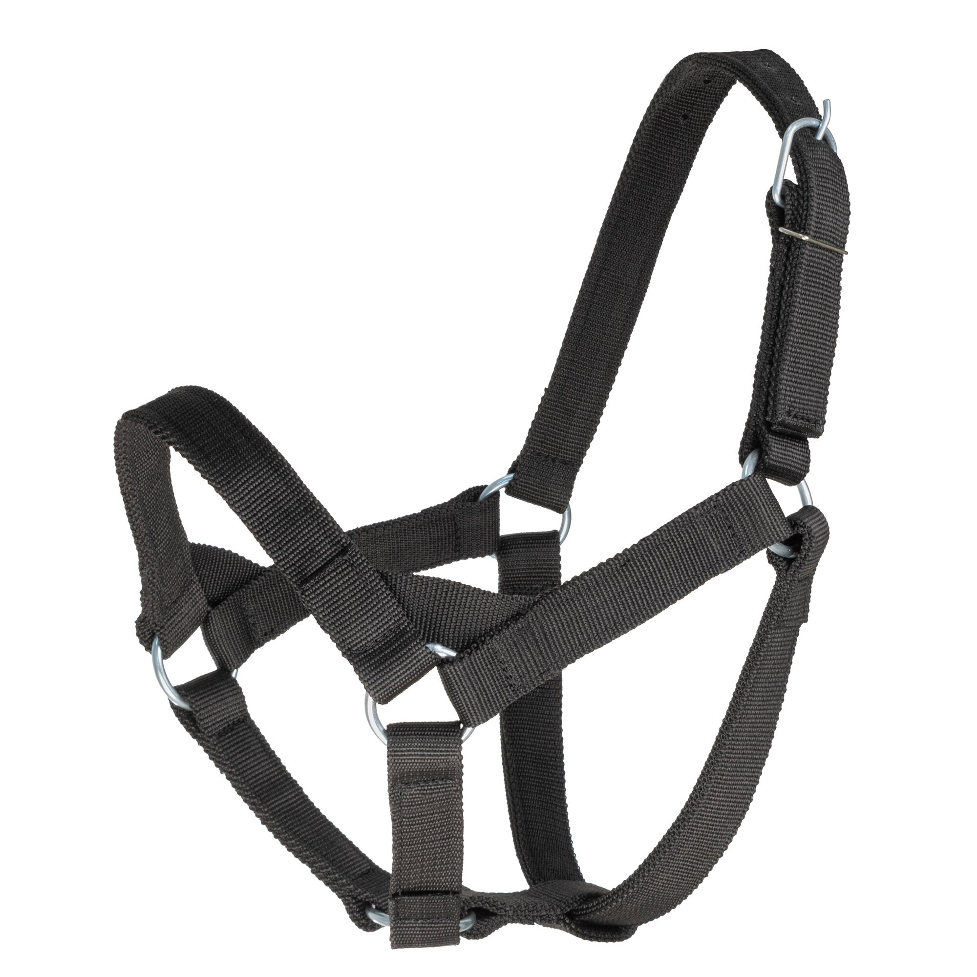 Недоуздок для лошадей капроновый тройной, недоуздок черный REITER 35 мм