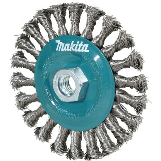 Щетка проволочная дисковая Makita (d125 мм, толщ. проволоки 0,5 мм, толстые пучки, нерж.) (D-77540)