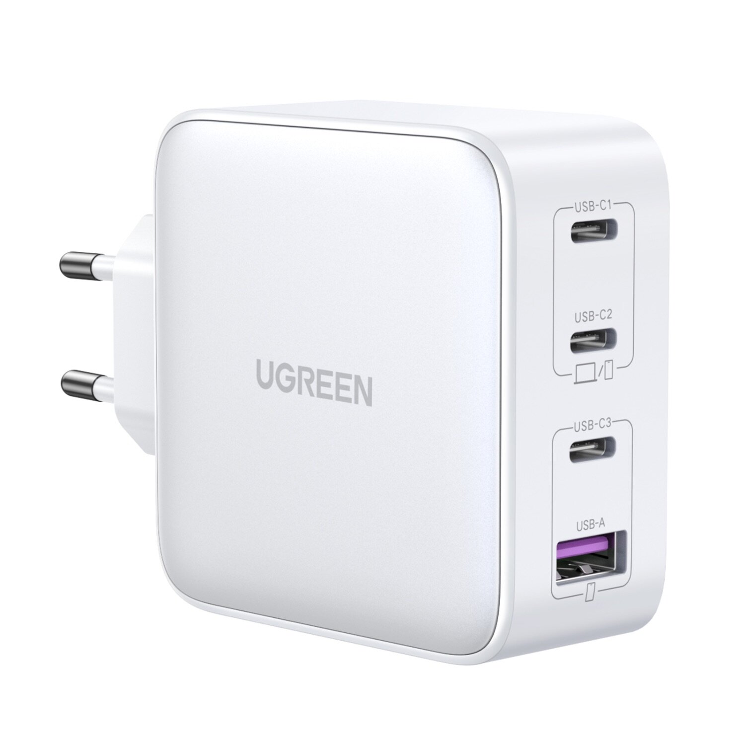 Устройство зарядное сетевое Nexode 3*USB-C+1*USB-A 100W GaN Tech Fast Charger EU, белое Ugreen