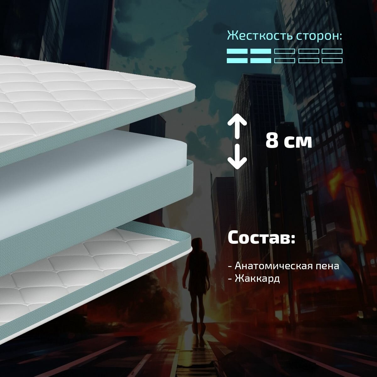 Матрас GODREST Poste 90х200 — фото 1