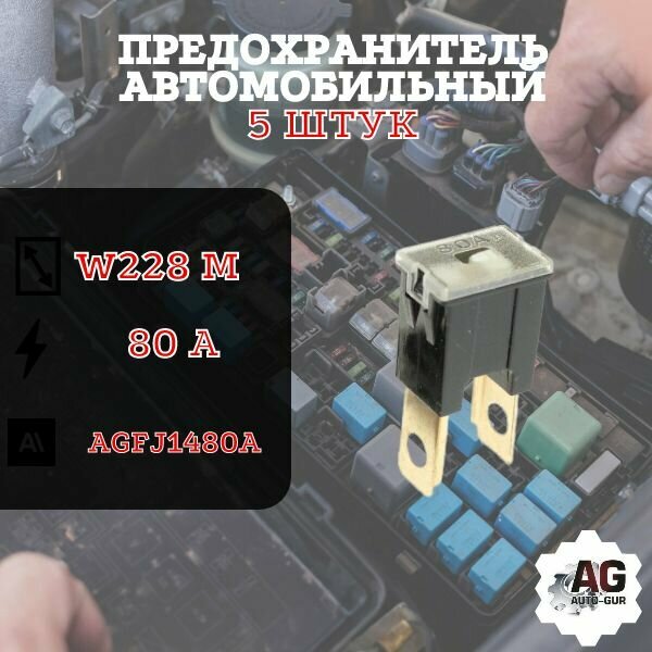 Предохранитель для иномароч. Чёрный W228-M ( 80 Ампер ) 5 штук