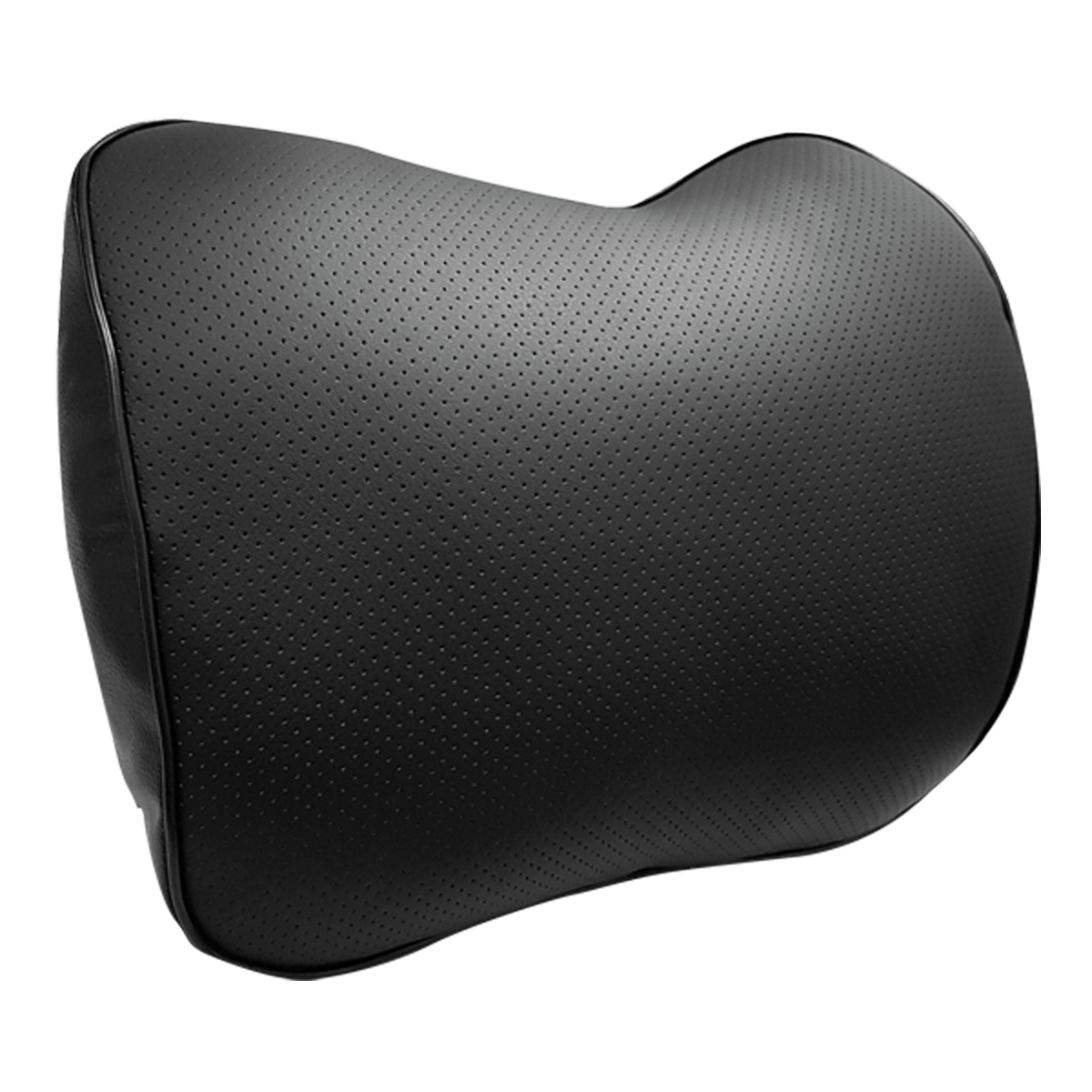 Подушка под поясницу из экокожи, черная 33х30см. холлофайбер ZIPOWER PM0476