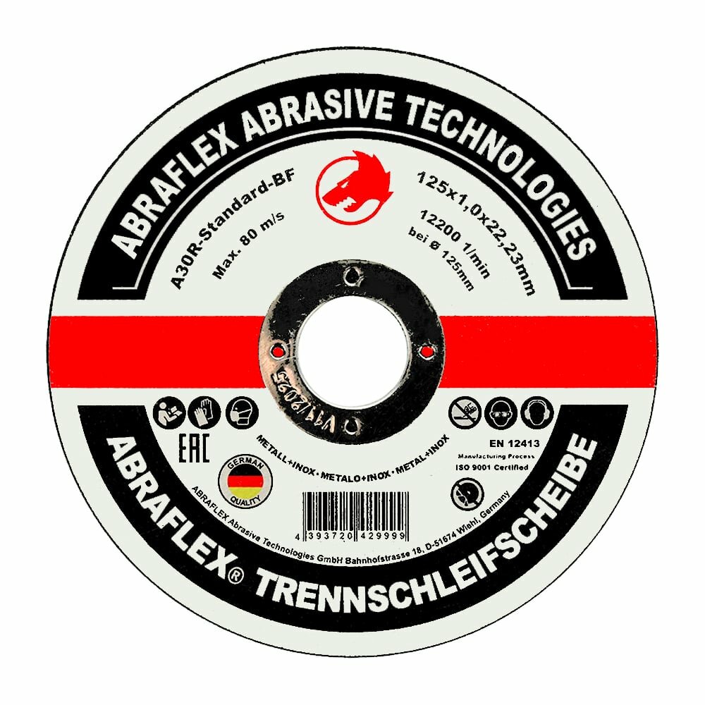 Круг отрезной по металлу + нержавейке (125x1,0x22 мм) Abraflex А125102223