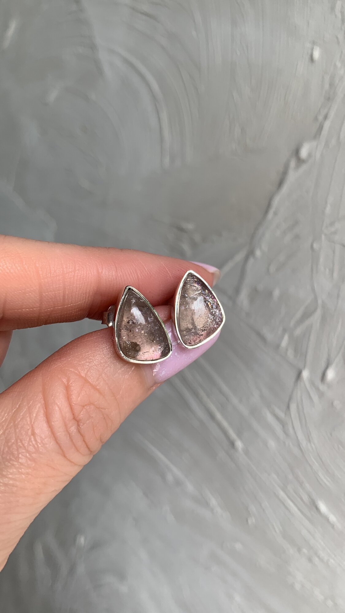 Серьги пусеты, турмалин