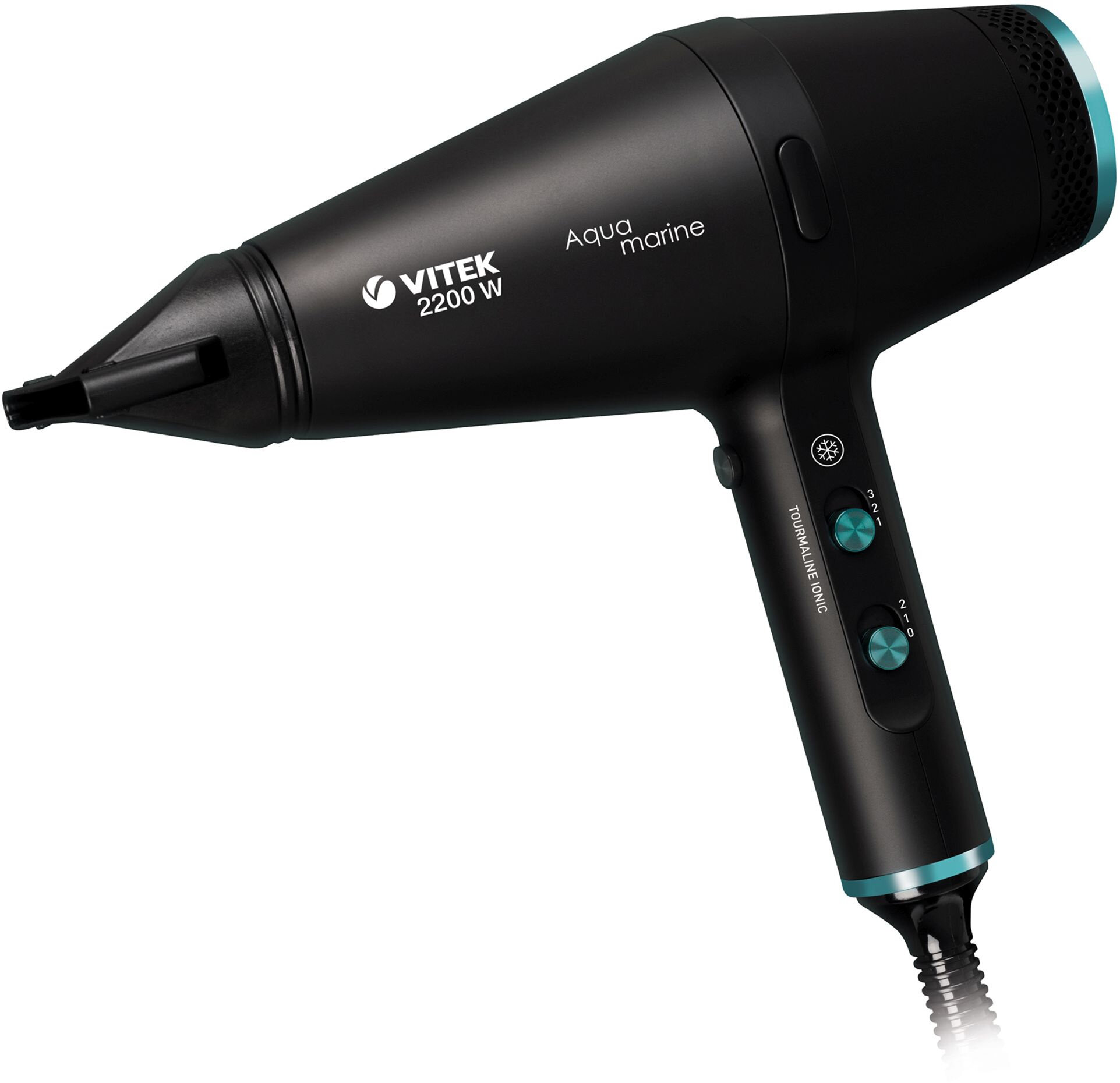 Фен VITEK VT-2378, мощность 2200Вт, 3 температурных режима, ионизация