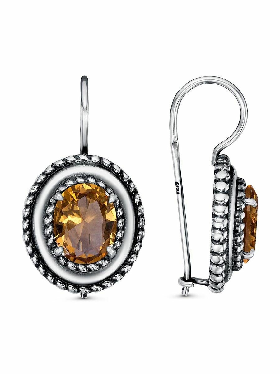 Серьги, серебро, 925 проба, султанит синтетический