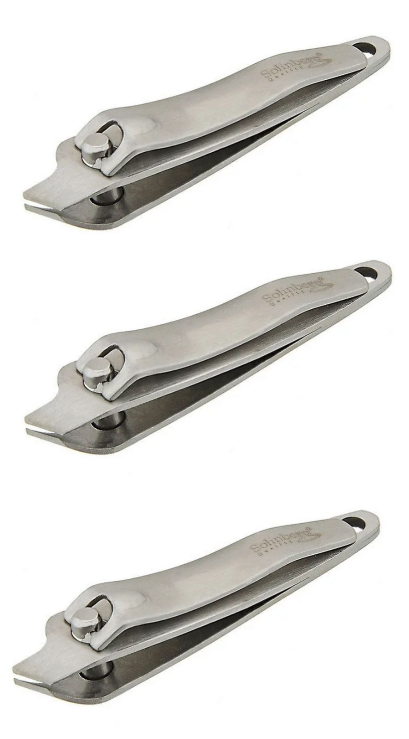 Книпсер Solinberg для ногтей 220-3033 матовый, скошенные лезвия, 6 см - 3 штуки