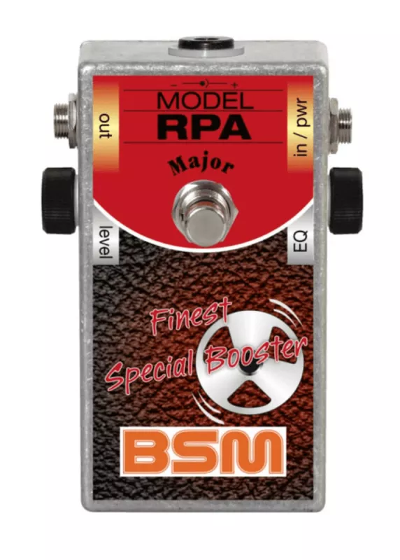 BSM special sig. Booster RPA_Major гитарный бустер, агрессивное звучание Ritchie Blackmore 70-х годов, усиление до 8 В, питание 9 В/350 мкА, Treble Booster