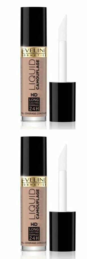 Eveline Cosmetics Консилер для лица Liguid Camouflage, тон 07 Beige, 5 мл, 2 шт.