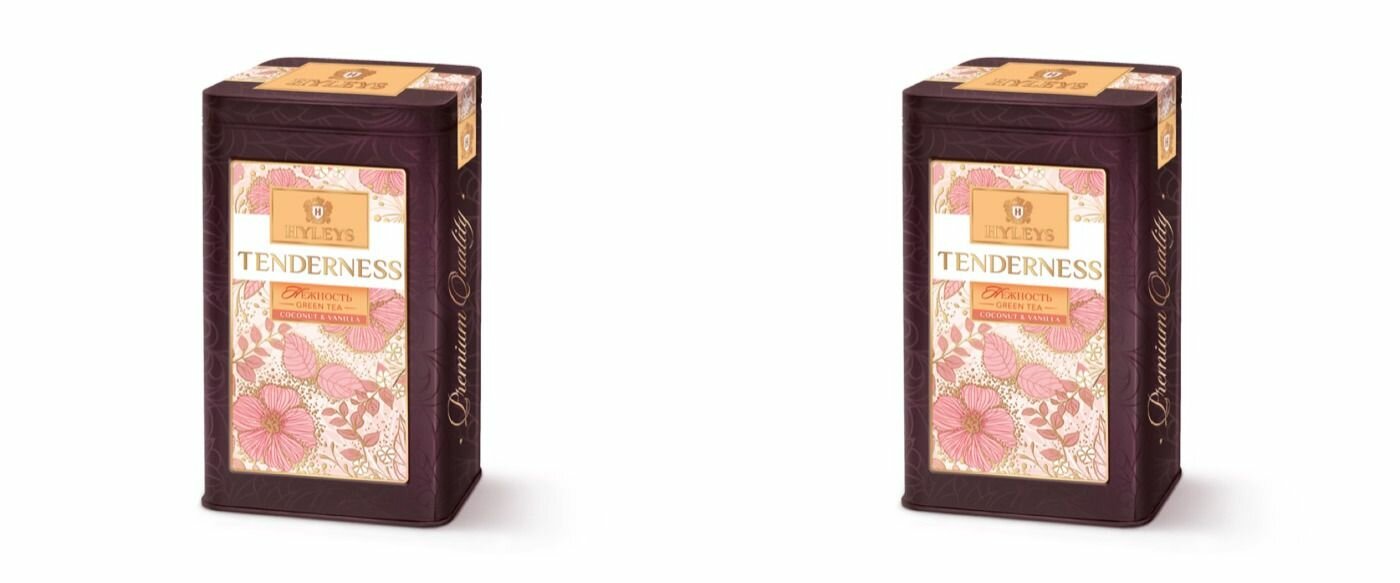 Hyleys Чай зеленый, tea moments tenderness, нежность, жасмин, кокос, сливки, 80 г, 2 уп.