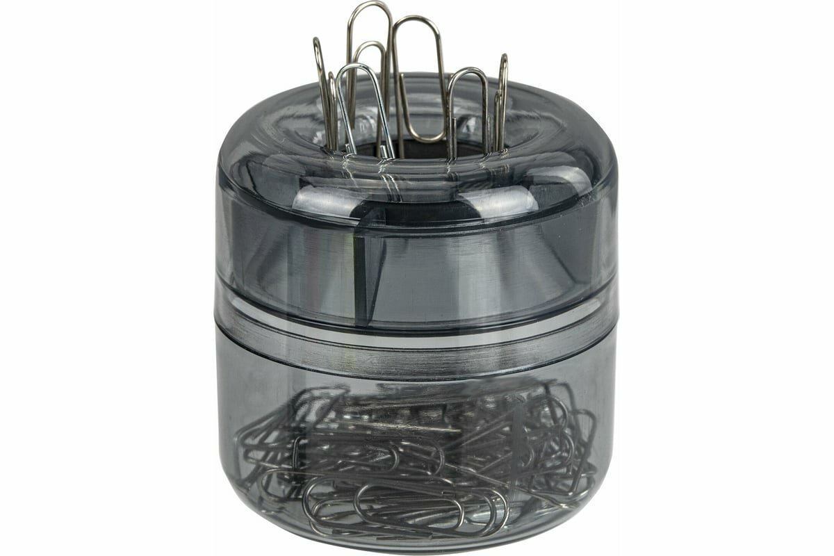 STAFF магнитная скрепочница Basic прозрачный корпус 270556 для бумаг в офисе