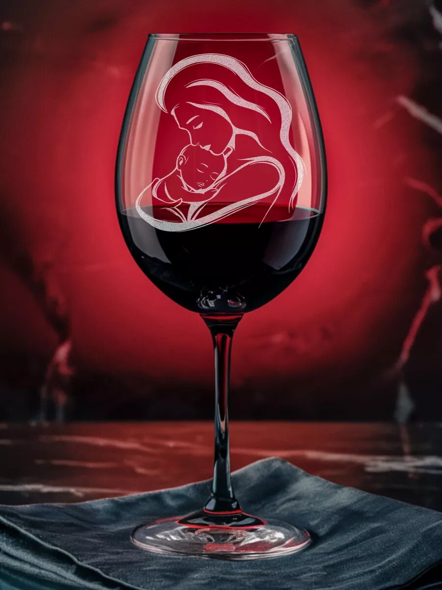 Бокал с рисунком Мама