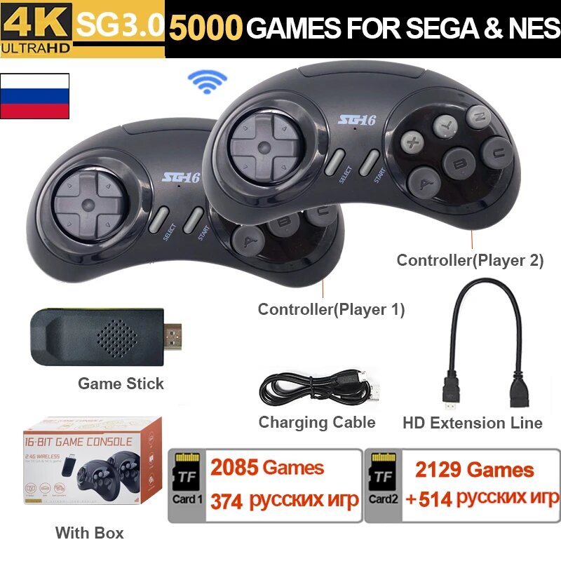 Беспроводная игровая консоль Sega Genesis 16 бит