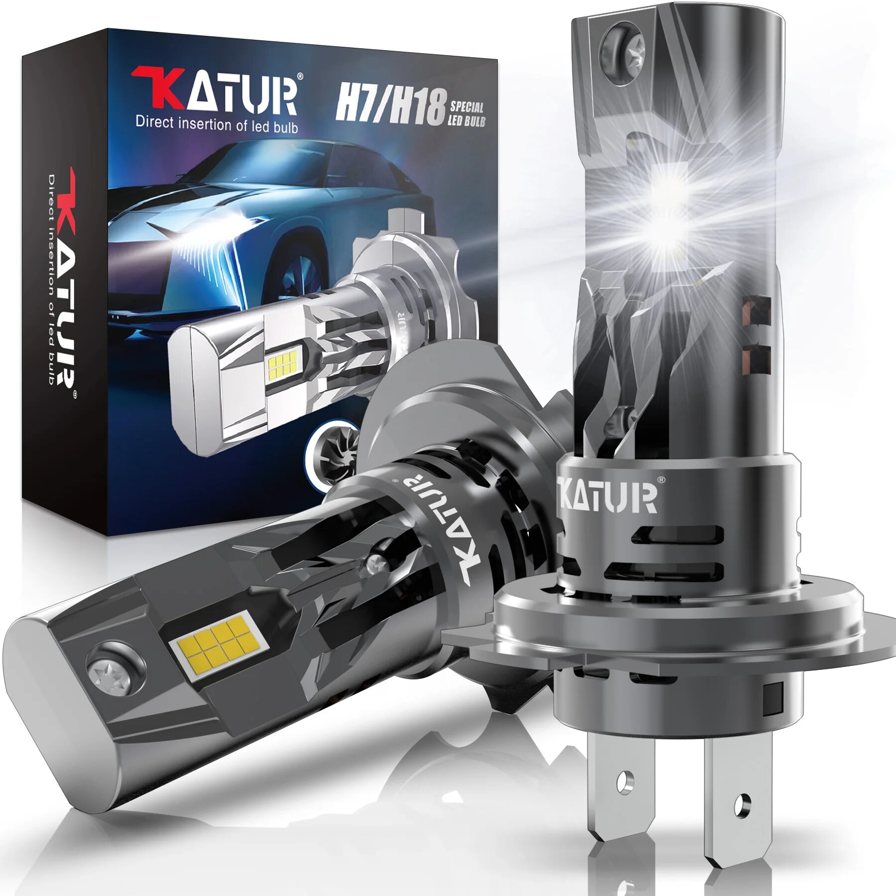 Katur 2 шт. Turbo H7 светодиодный лампы с вентилятором CSP чип Высокая мощность Plug and Play для Mercedes W211 W203 Автомобильная фара передняя фара