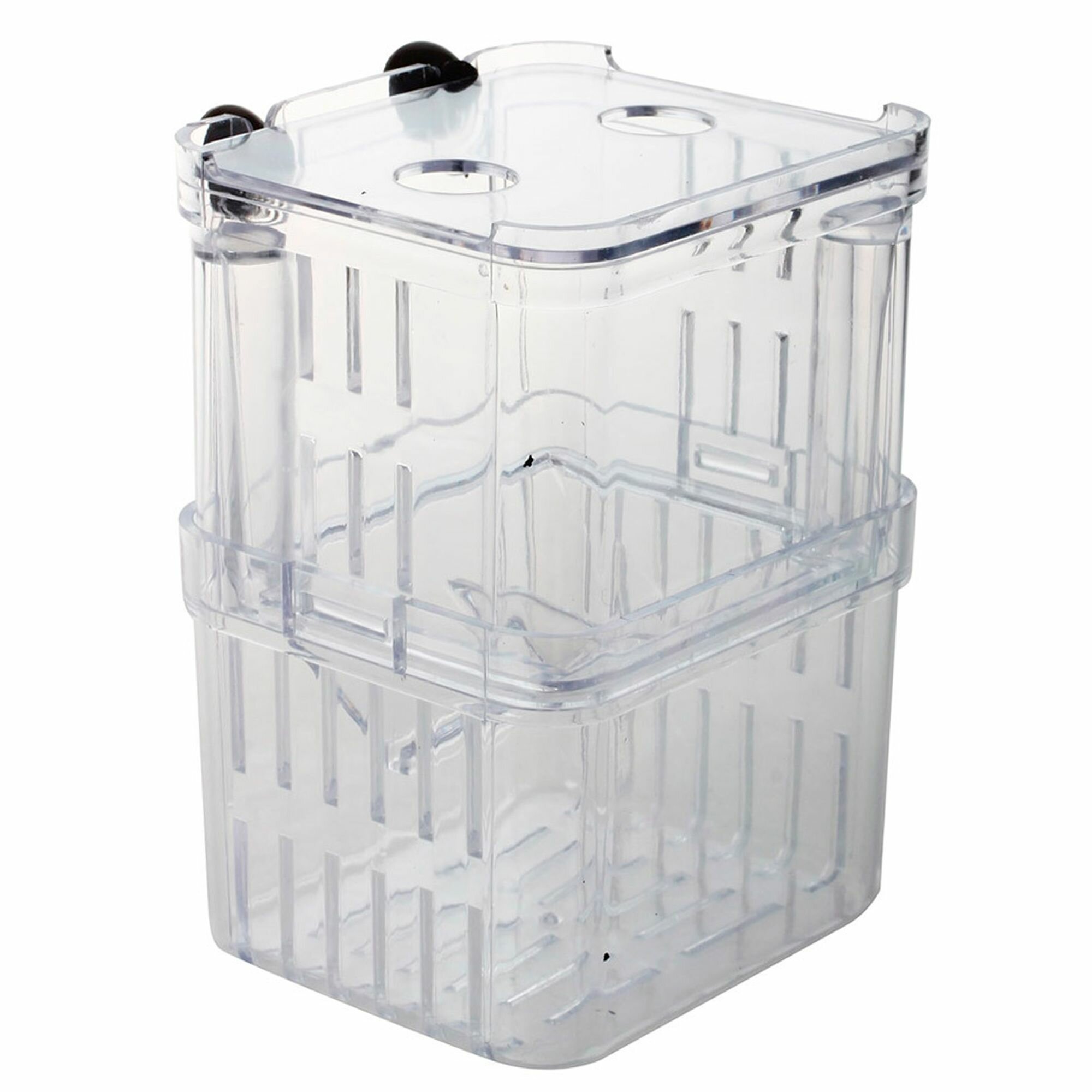 Отсадник и инкубатор для разведения рыб в аквариуме, Sunsun SX 13 малый, прозрачный, 2 отсека, на присосках (8x7x11 см.)