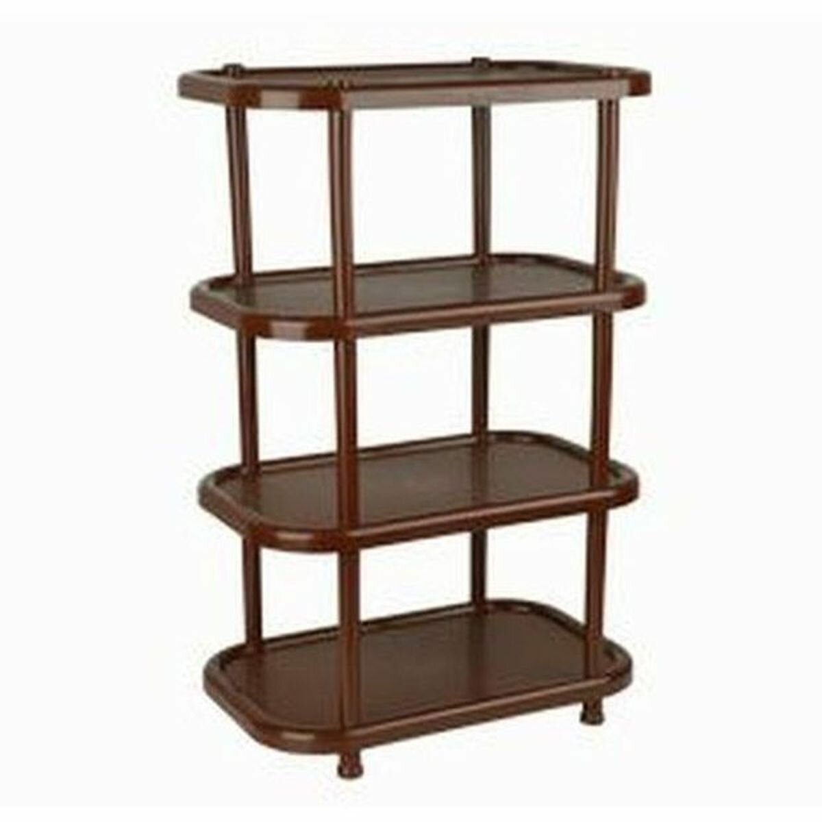 Полка овальная (4 секции) на колесах Коричневый IDEA (М-Пластика) М2717