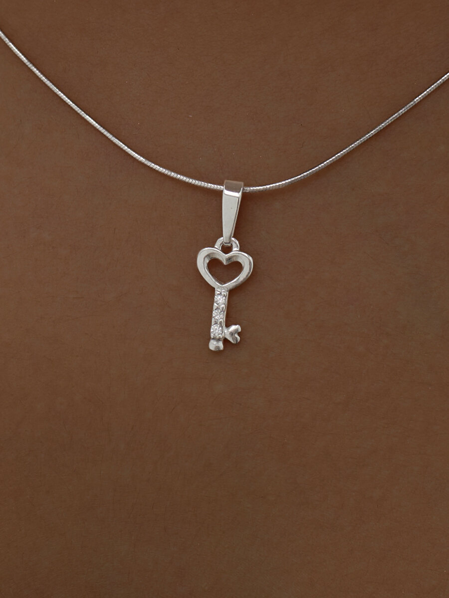 Подвеска, серебро, 925 проба, родирование, фианит