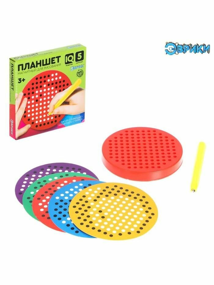 Эврики. Планшет обучающий "Магнитное рисование" 120 отверстий, красный арт.4800772