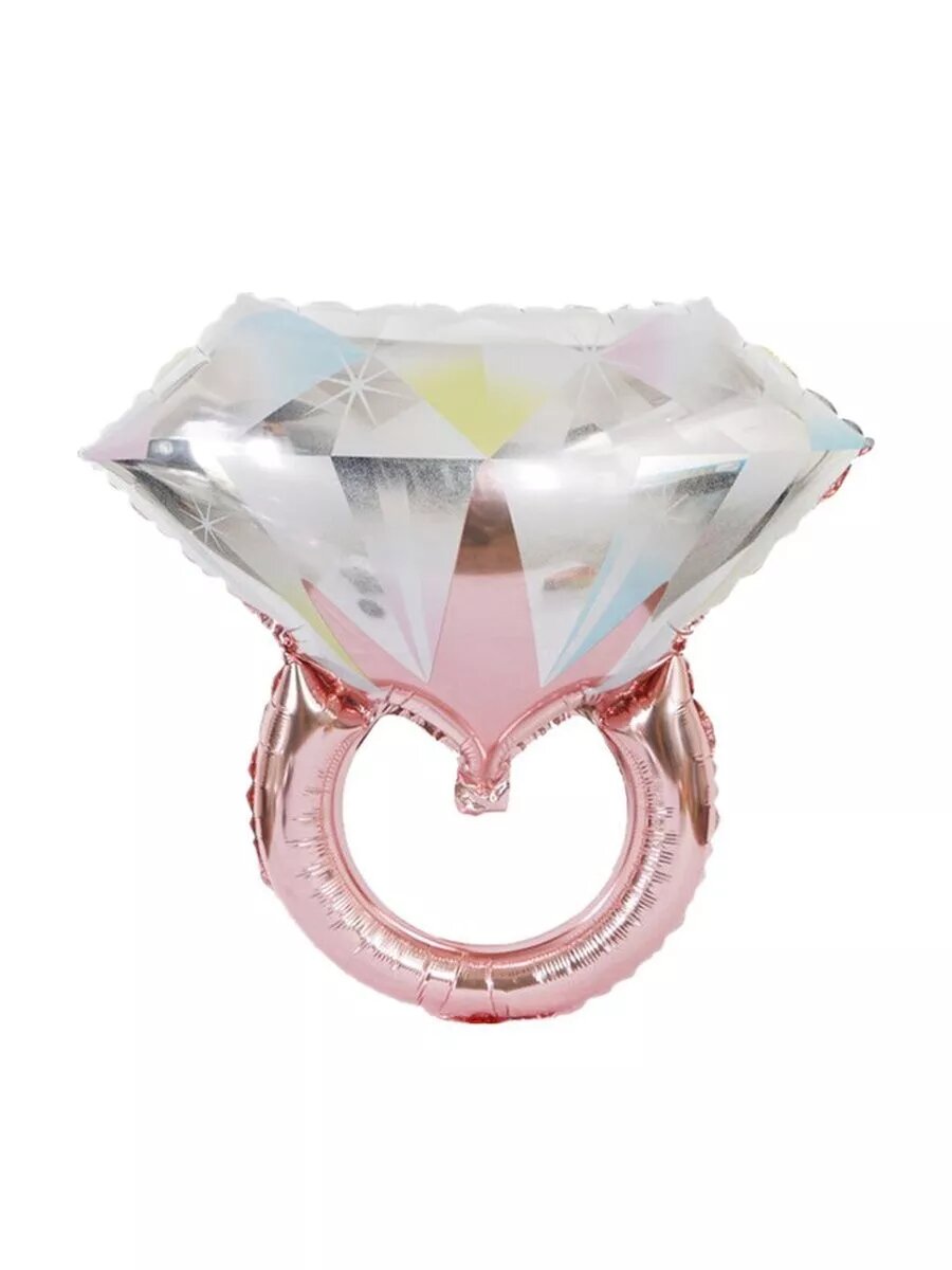 Кольцо с бриллиантом, фольгированный шар (28"/71 см ) 1 шт. / Веселуха