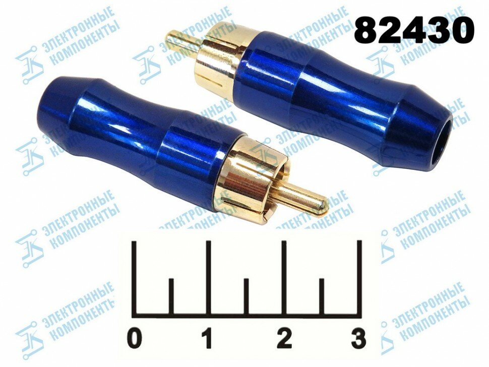 Разъем RCA штекер gold металл синий