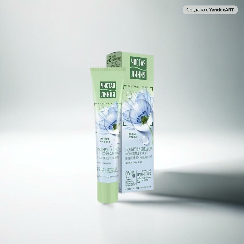 Чистая Линия Гель-крем для лица гиалурон-активатор для всех типов кожи, 40мл