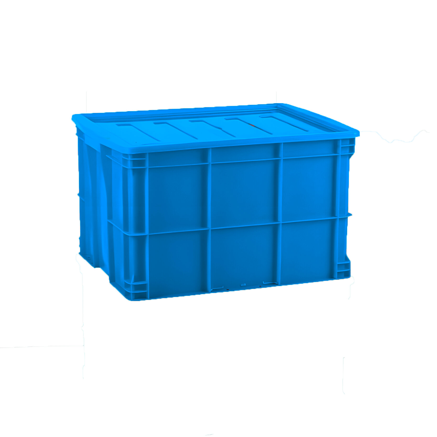 Контейнер, пластик, 56,5x42x31 см, синий, с крышкой