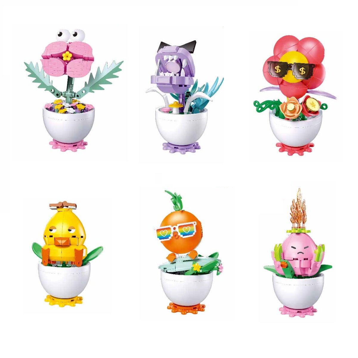 Sluban Конструктор Растения в горшках 70-113 деталей в ассортименте M38-P8029 с 6 лет