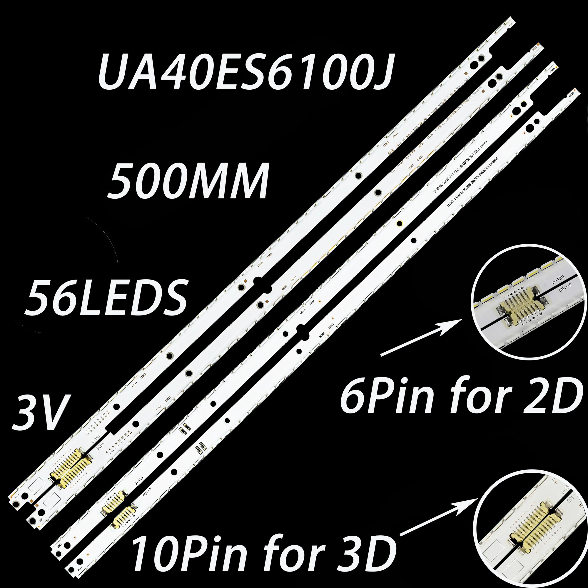 Светодиодная подсветка для телевизора UE40ES5500 6Pin for 2D, 1kit-2pcs