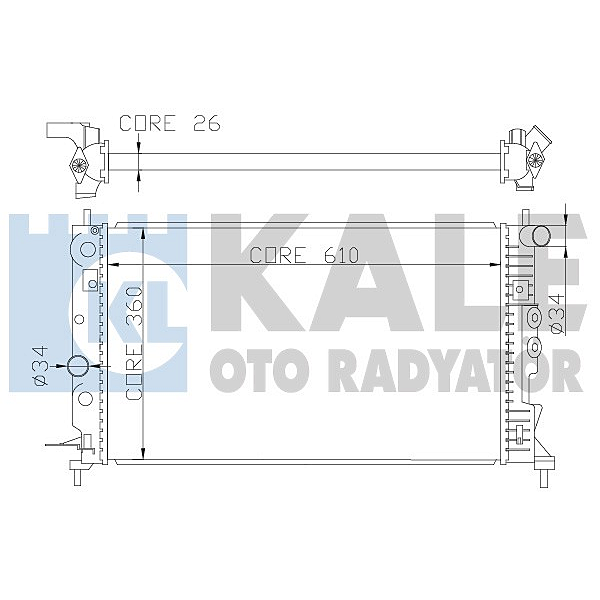 KALE 374100 (374100_KL1) радиатор охлаждения для а / м Opel (Опель) vectra b (95-) 1.6i / 1.8i / 2.0i / 2.0td mt паян