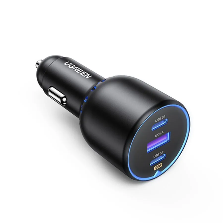 Автомобильное зарядное устройство UGREEN CD293, USB+ 2хType-C PD 130W Fast Car Charger, цвет черный (90413)