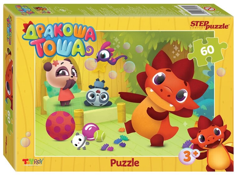 Пазл для детей Step puzzle 60 деталей, элементов: Дракоша Тоша