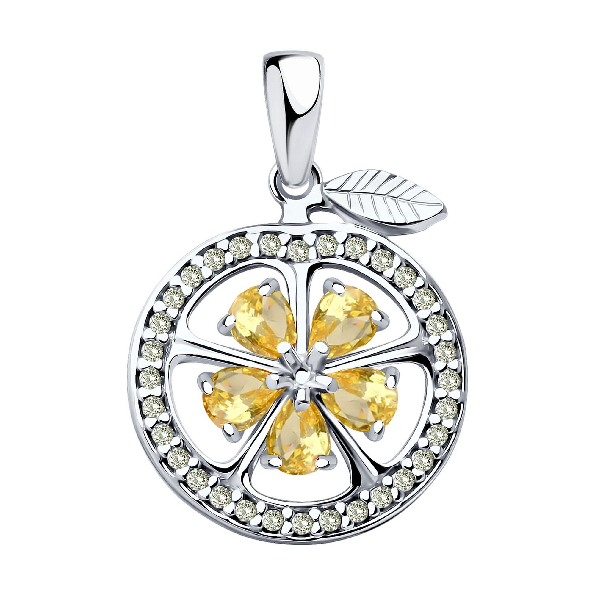 Подвеска, серебро, 925 проба, родирование, фианит