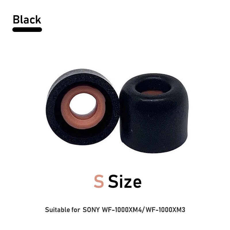 Амбушюры из пены для Sony WF-1000XM5/WF-1000XM4/WF-1000XM3 1 Pair, S Black