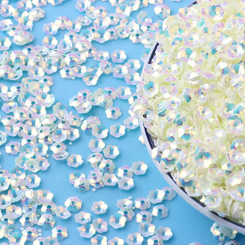 Пайетки цветка сливы 5 мм 5mm 10g, yellow 2