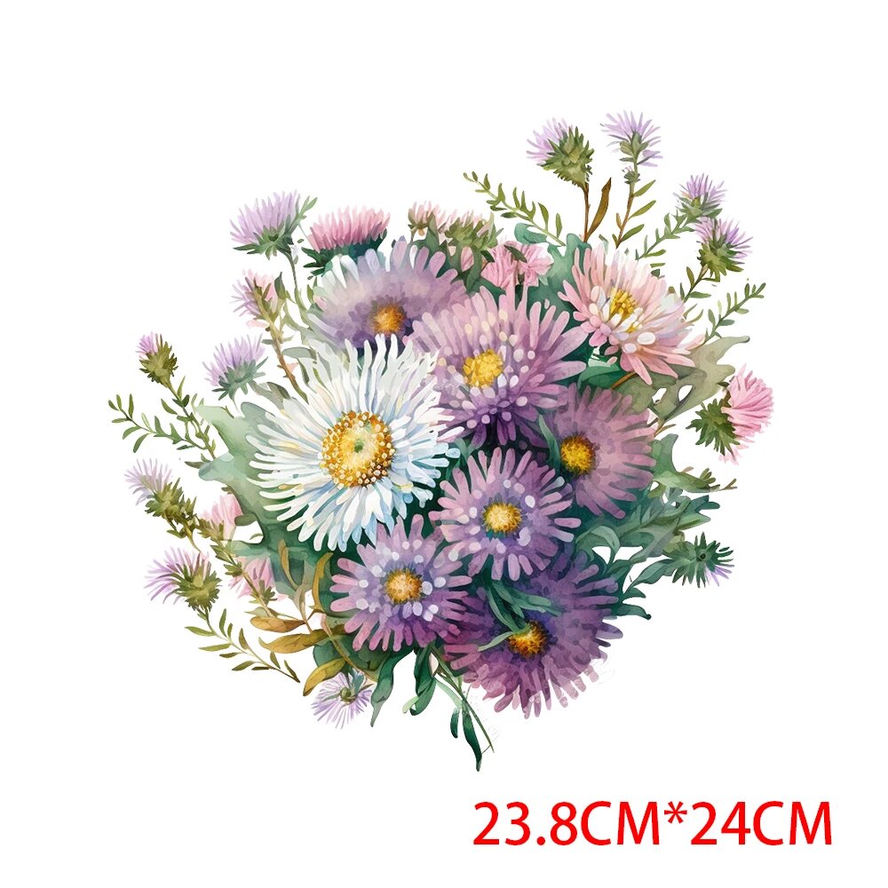 Теплопередающая наклейка "Иллюстрация букета цветов", набор из 1 штуки SXTH00081-10