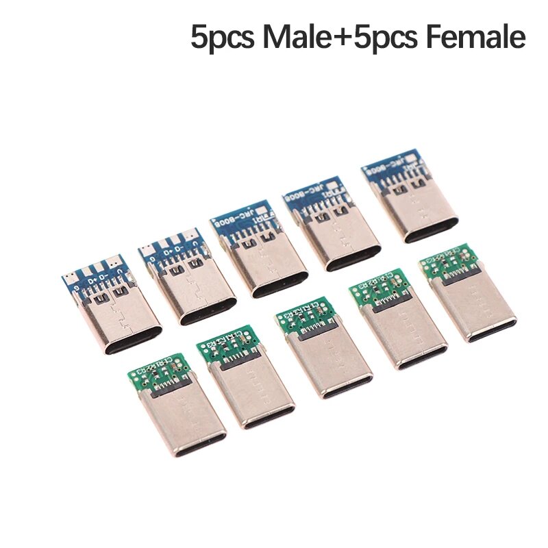 Разъемы USB Type-C HUXUAN, 5 Male + 5 Female, Цвет: B
