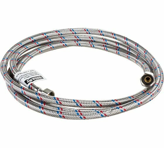 Гибкая подводка для воды Gigant с оплеткой из нержавеющей стали, 1/2 х300 см, г/г P-300-GG