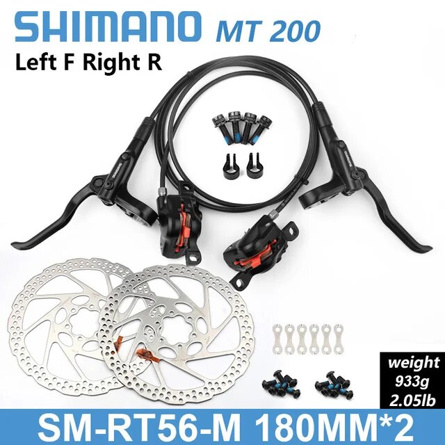 Гидравлический дисковый тормоз Shimano MT200 750 1450 RT56 180MM