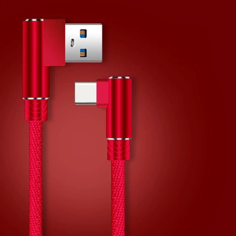 Угловой Кабель USB-C 90 Градусов, 40 Вт, Для Быстрой Зарядки Huawei Mate 50/40/30, Xiaomi